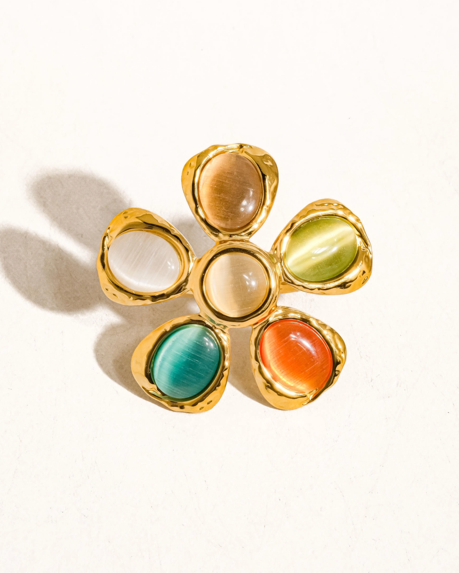 Stephanie 18K Gold-Plated Flower Ring – Handzy Shop + Studio