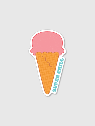 Super Chill Ice Cream Cone Sticker – Handzy Shop + Studio
